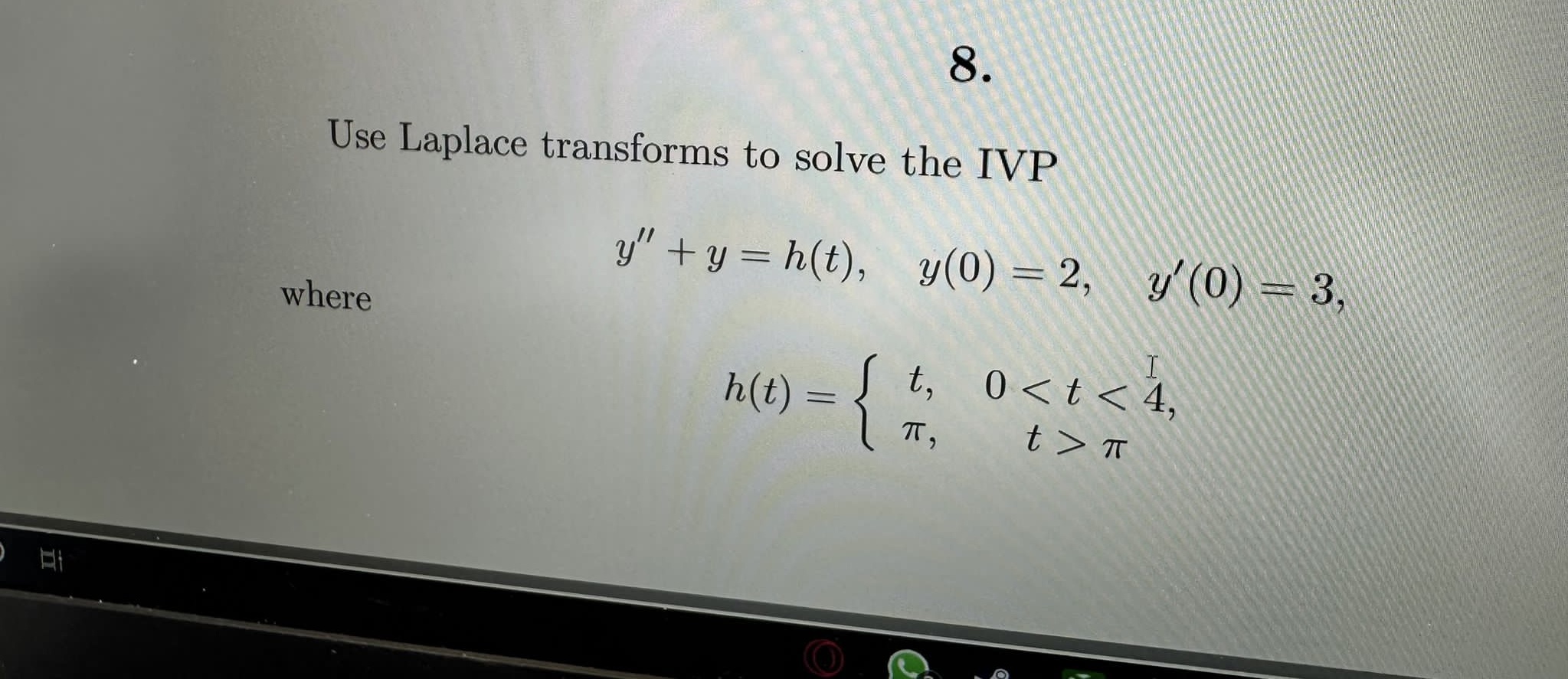Solved Use Laplace transforms to solve the IVP where \\[ | Chegg.com