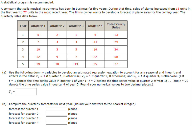Solved A statistical program is recommended. A company that | Chegg.com