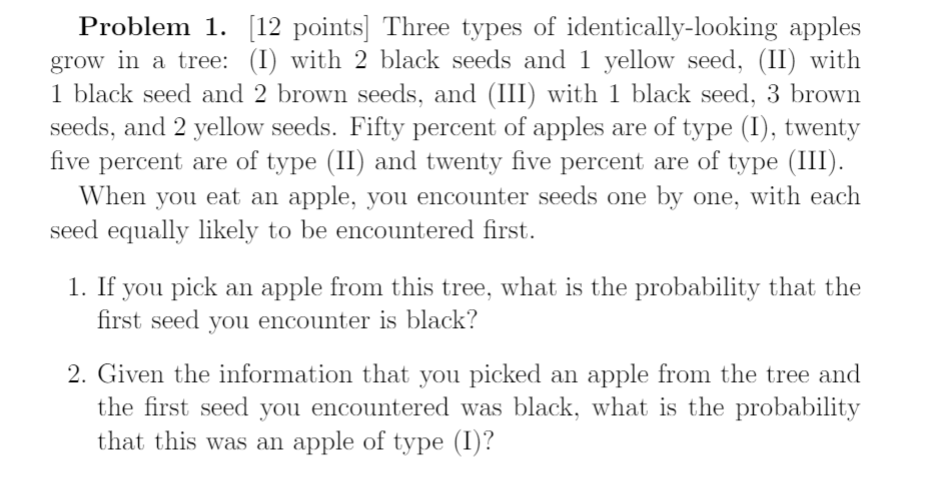 Solved Problem 1. [12 ﻿points] ﻿Three types of | Chegg.com