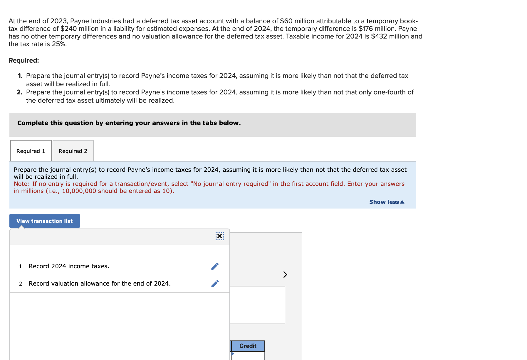 Solved At the end of 2023 , Payne Industries had a deferred | Chegg.com