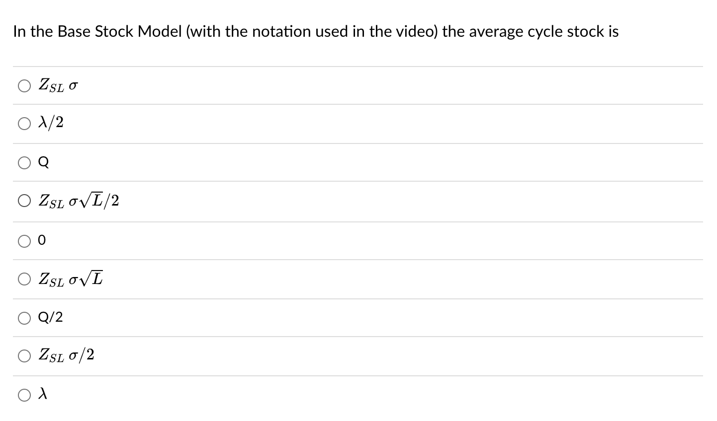Solved In the Base Stock Model (with the notation used in | Chegg.com