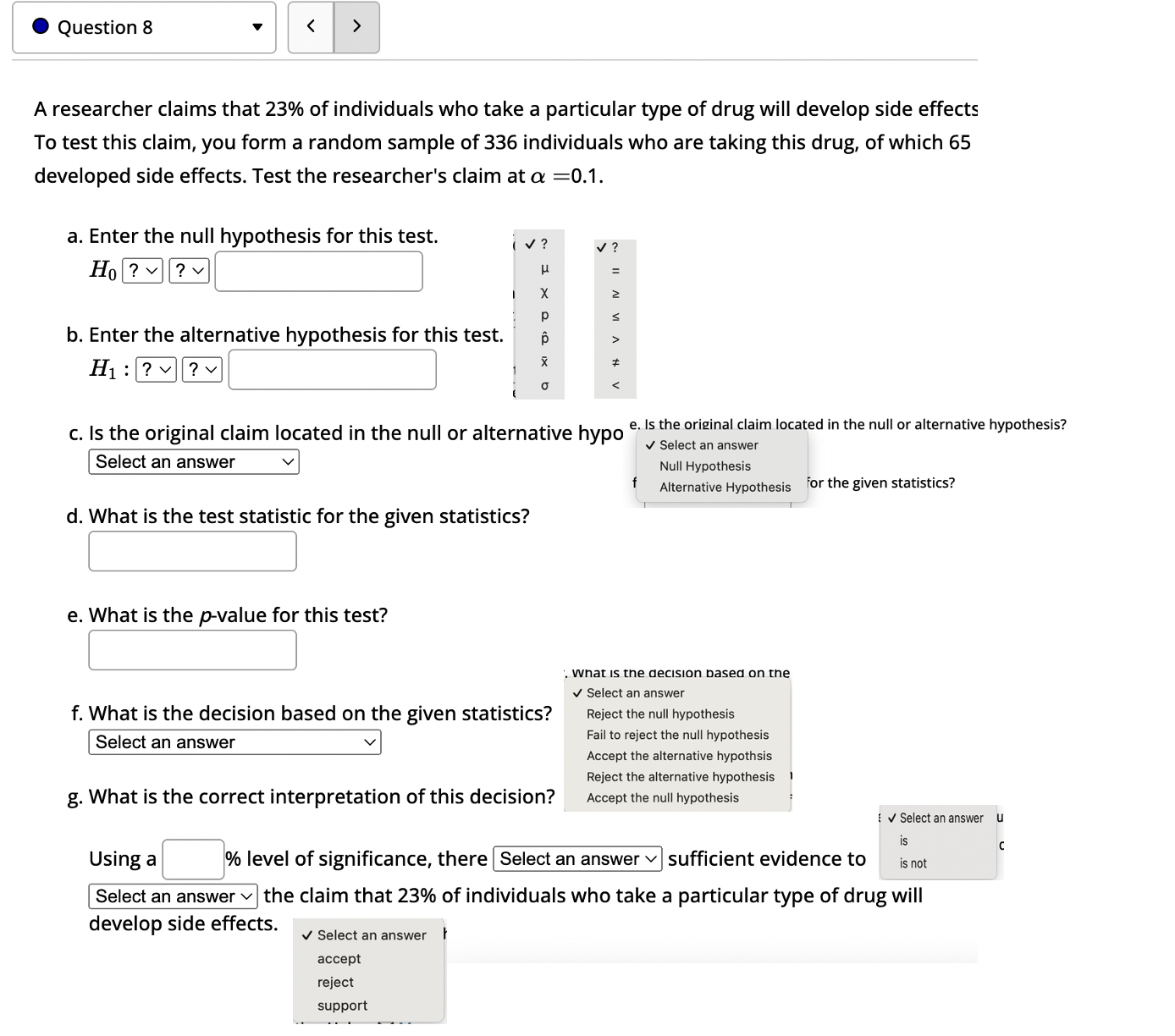 Solved Please include calculator steps and what type of test | Chegg.com