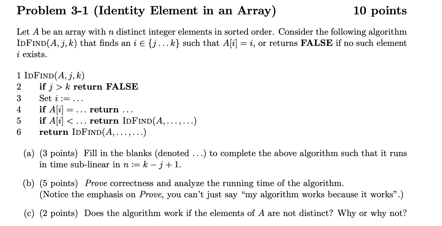 Solved Let A be an array with n distinct integer elements in | Chegg.com