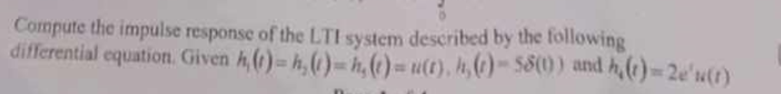 Compute the impulse response of the LTI system | Chegg.com