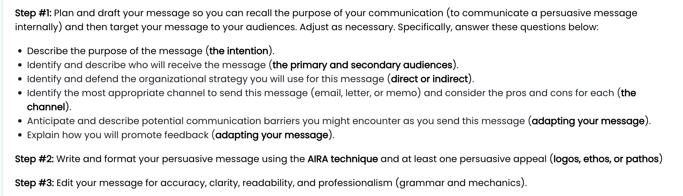 Step \#l: Plan and draft your message so you can | Chegg.com