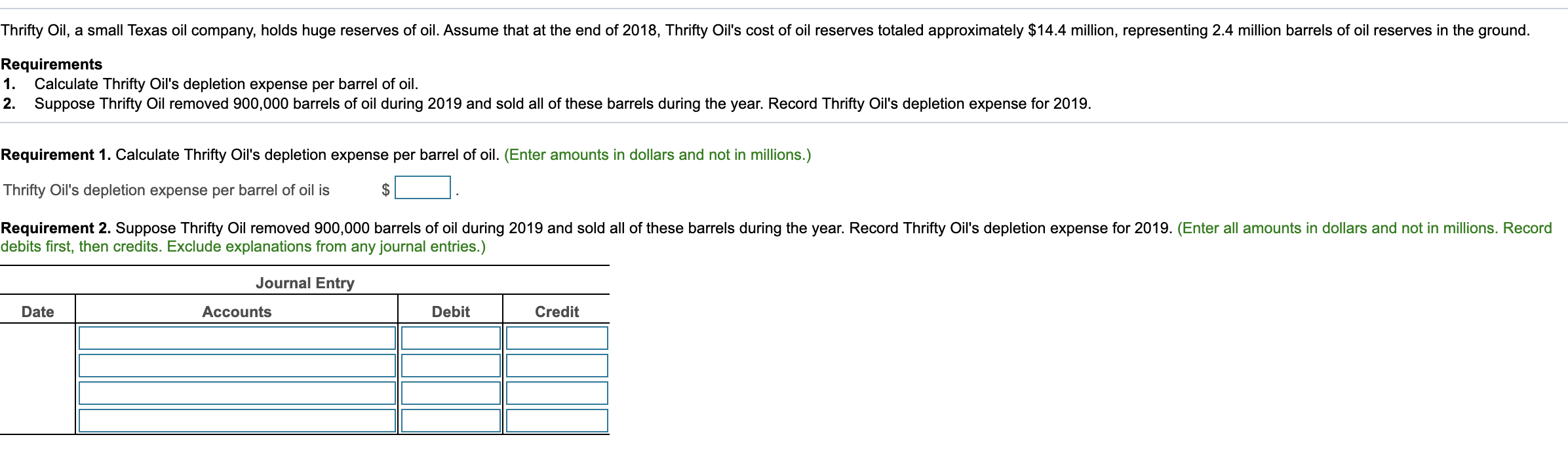 Solved Thrifty Oil, a small Texas oil company, holds huge | Chegg.com