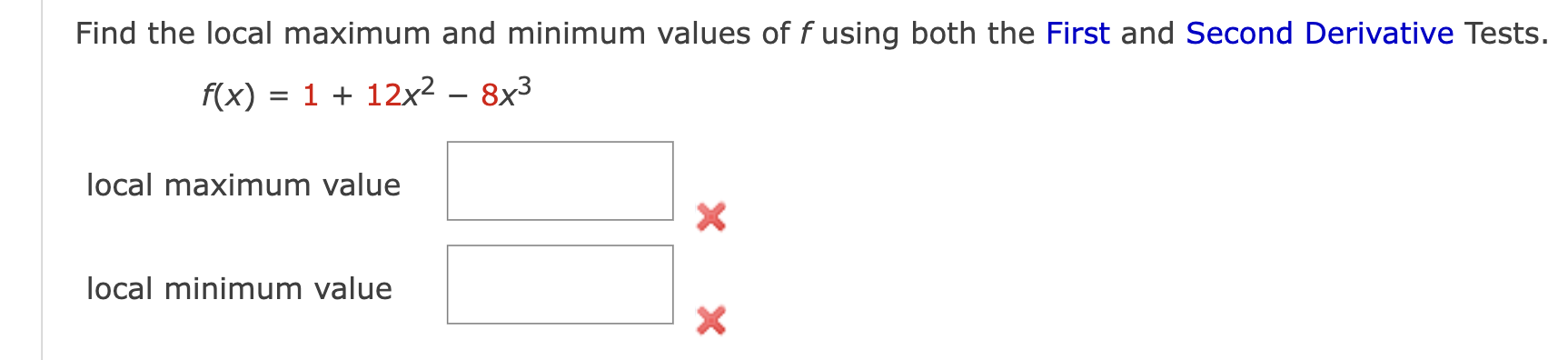 Find the local maximum and minimum values of f using | Chegg.com