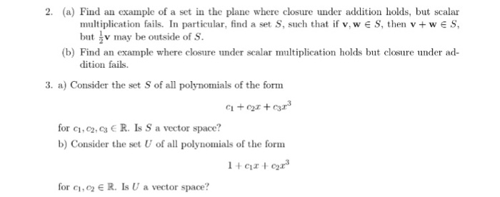 Solved Find an example of a set in the plane where closure | Chegg.com