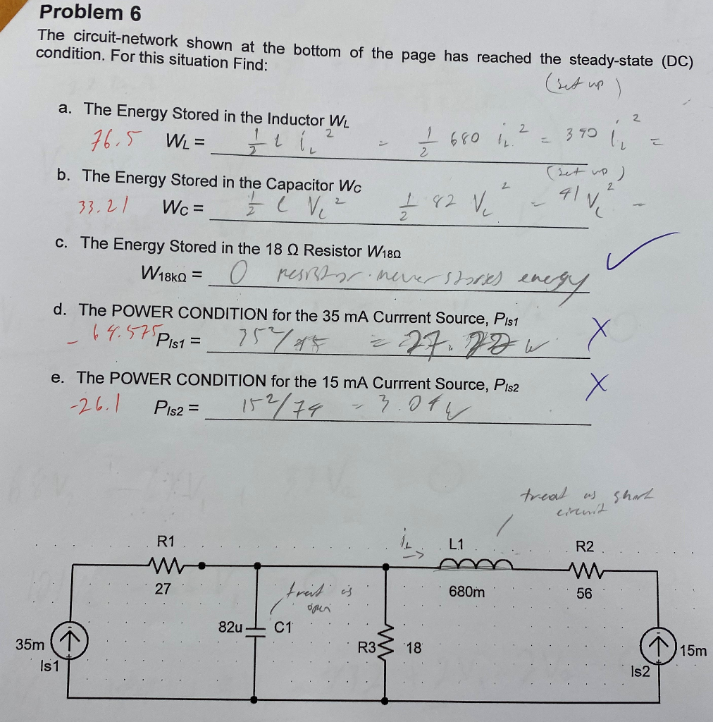 Solved Problem 6 The circuit-network shown at the bottom of | Chegg.com