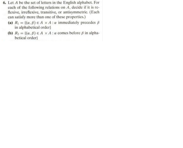 Solved 6. Let A be the set of letters in the English | Chegg.com