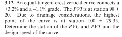 Solved 3.12 An equal-tangent crest vertical curve connects a | Chegg.com