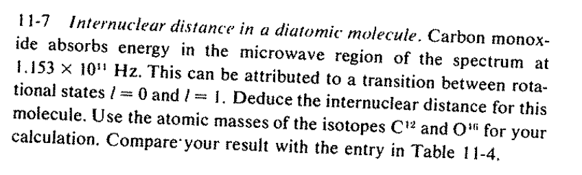 Solved 11-7 Internuclear distance in a diatomic molecule. | Chegg.com