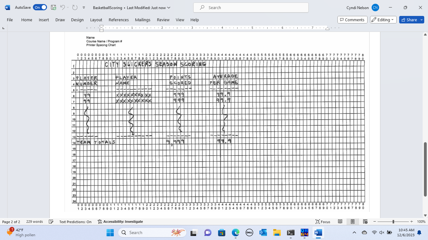 goes with last program questions on scoreing | Chegg.com