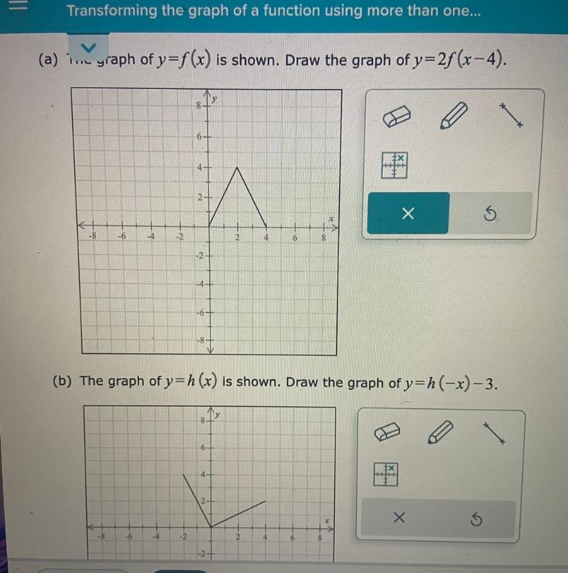Solved Transforming the graph of a function using more than | Chegg.com