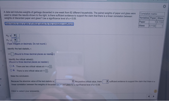 Solved A data set includes weights of garbage discarded in | Chegg.com