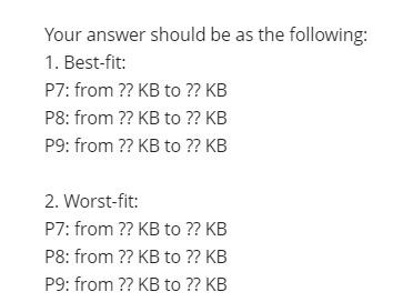 Solved Best fit and worst fit are operating systems | Chegg.com