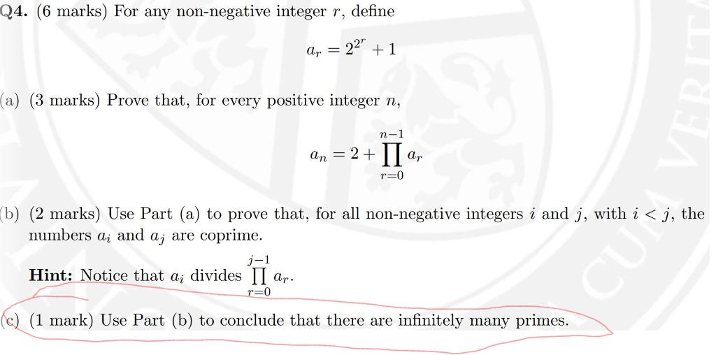 Solved Q4. (6 marks) For any non-negative integer r, define | Chegg.com