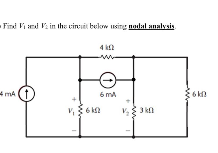 Solved Find v2 and v2 in the circuit below using | Chegg.com