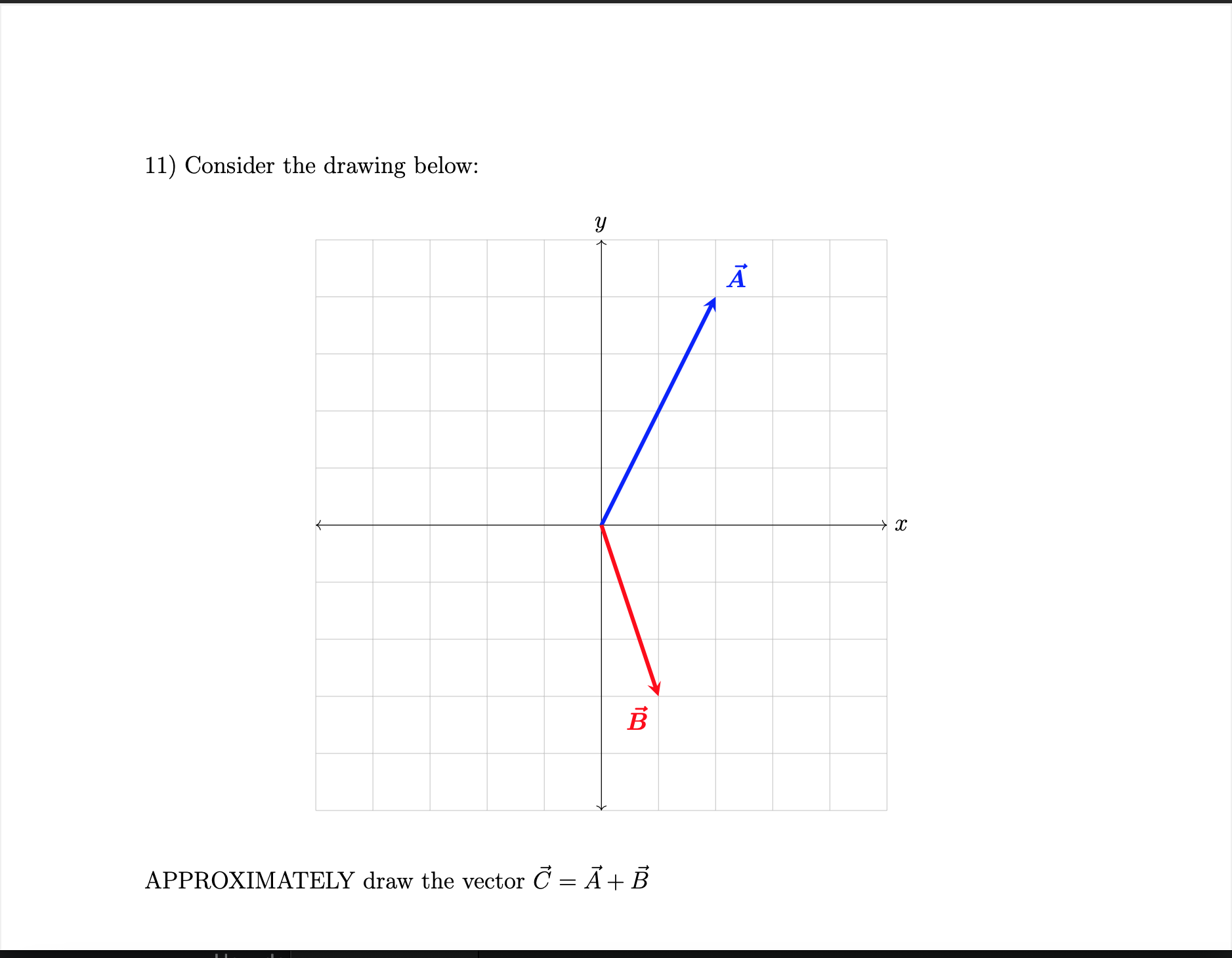 Solved 11) Consider the drawing below: APPROXIMATELY draw | Chegg.com