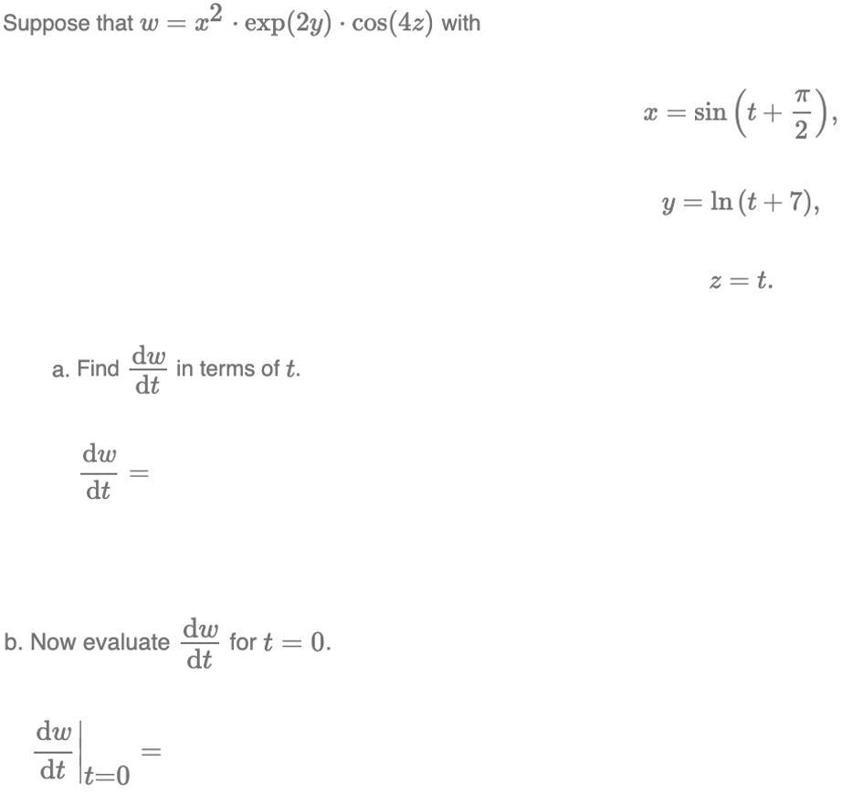 Solved Find ∂x∂z and ∂y∂z for sin(5x⋅y5⋅z)=4+3x+4y+4z - | Chegg.com