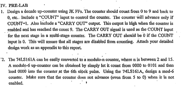 Solved IV. PRE-LAB 1. Design a decade up-counter using JK | Chegg.com