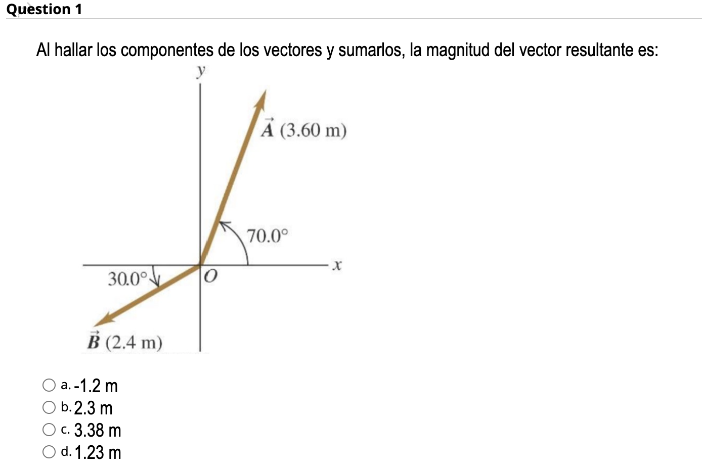 Solved Question 1Al hallar los componentes de los vectores y | Chegg.com