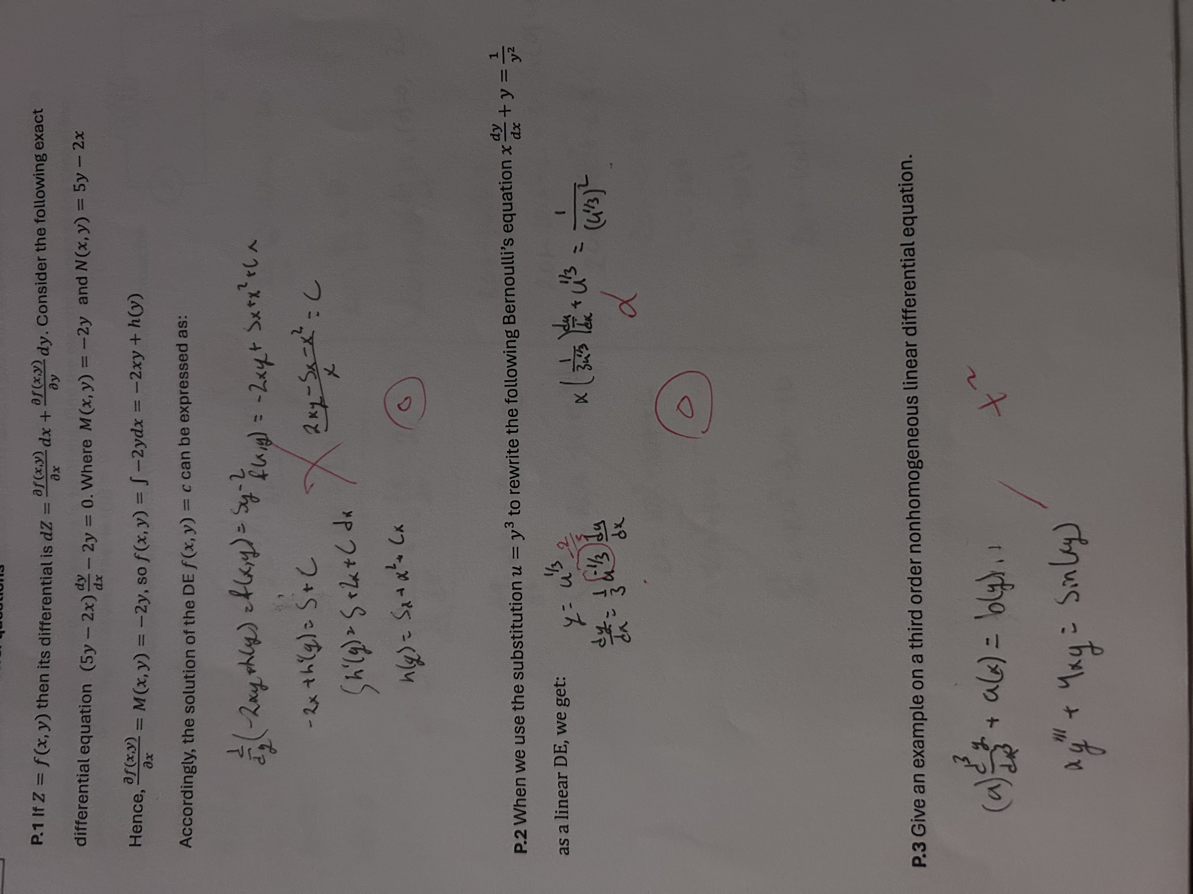 Solved P. 1 ﻿If Z=f(x,y) ﻿then its differential is | Chegg.com