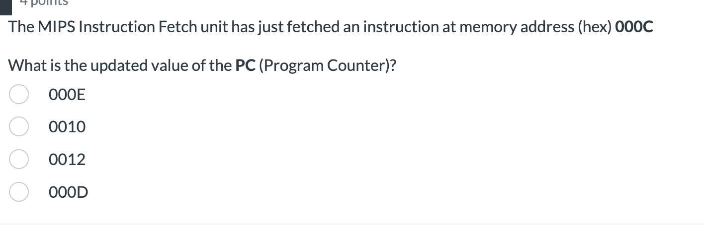 Solved The MIPS Instruction Fetch unit has just fetched an | Chegg.com Solved The MIPS Instruction Fetch unit has just fetched an | Chegg.com