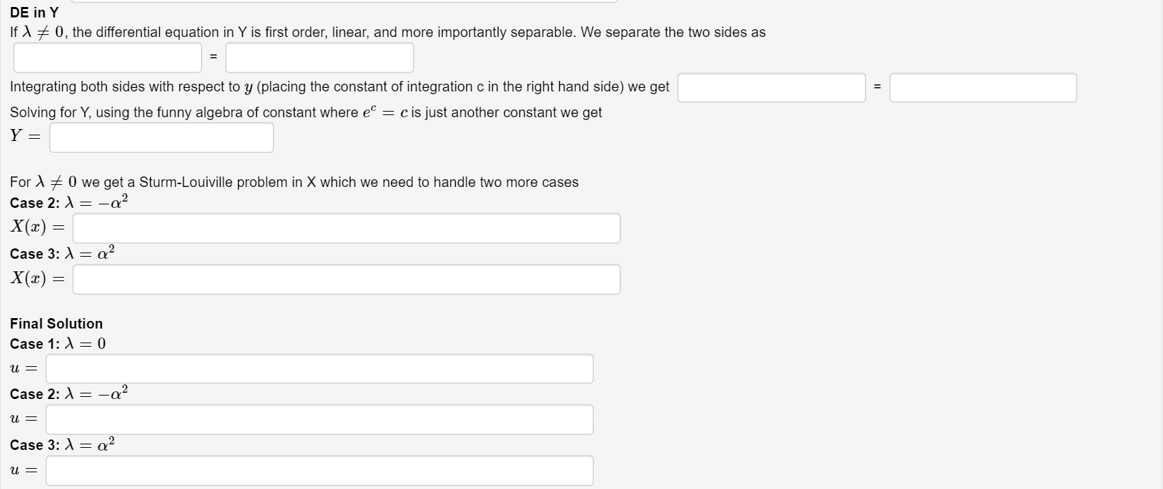 Solved (2 points) is typed as lambda, a as alpha. The PDE au | Chegg.com
