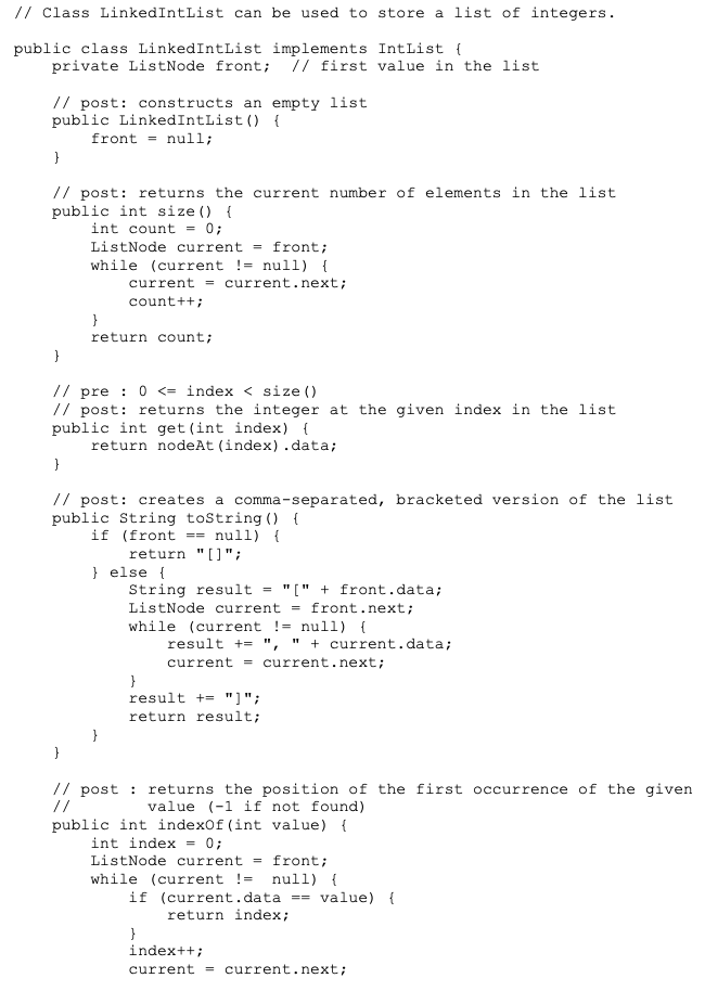 JAVA (Linked Lists) write a completed program (must | Chegg.com