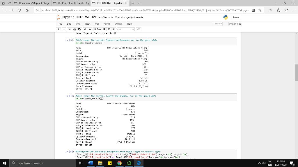 Solved Documents/Mapua College DS_Project_with_Graph - Jun | Chegg.com