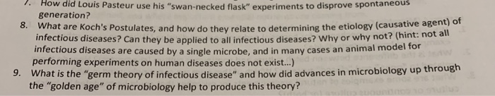 Solved . How did Louis Pasteur use his "swan-necked flask" | Chegg.com