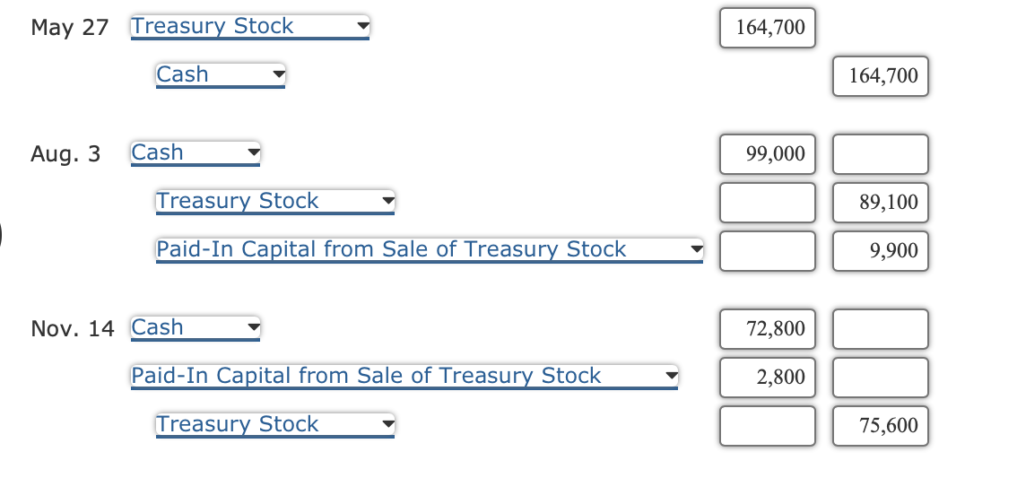 Solved Entries for Treasury StockOn May 27, Kick Off Inc. | Chegg.com