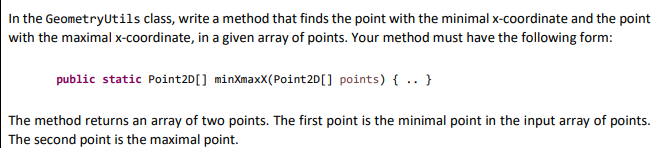 Solved In the GeometryUtils class, write a method that finds | Chegg.com