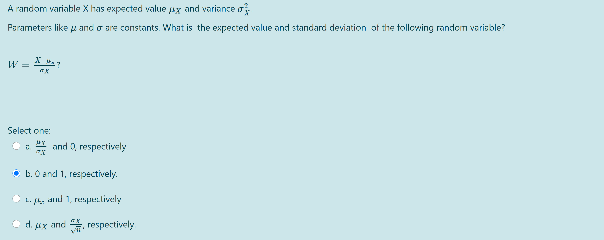 Solved A random variable X has expected value ux and | Chegg.com