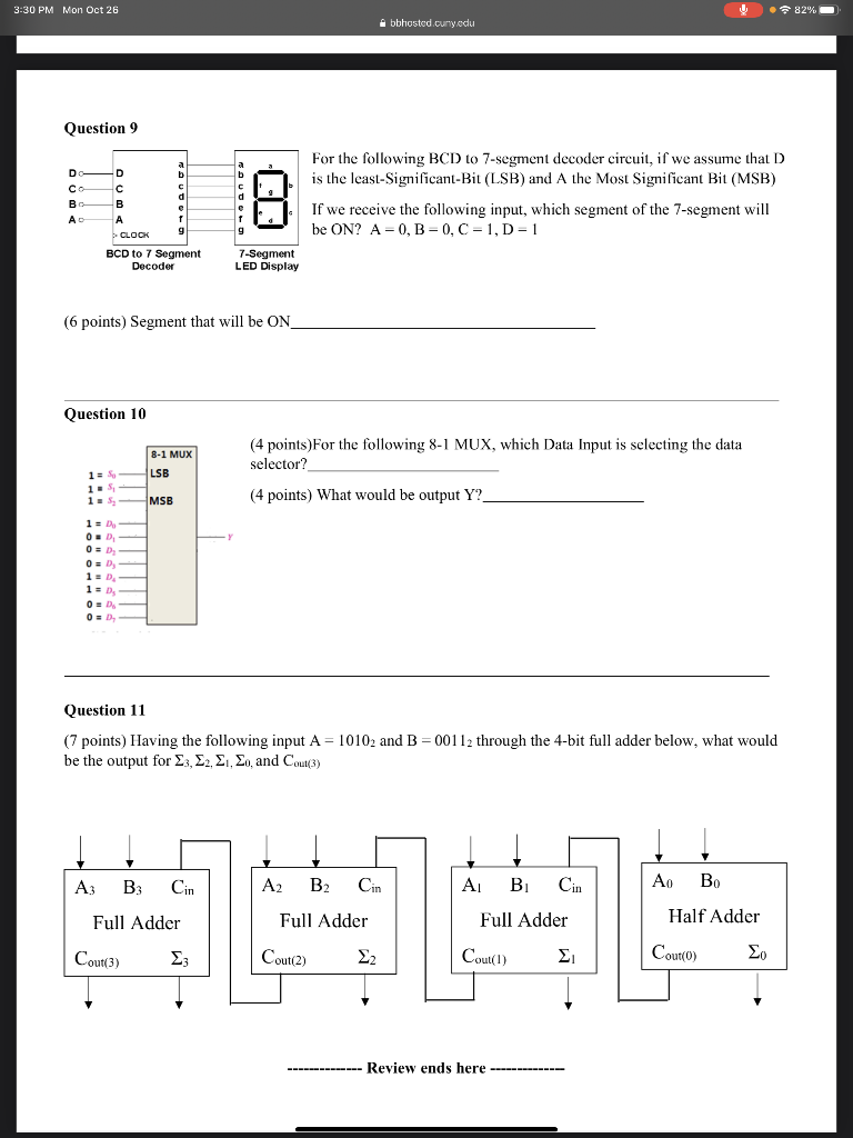 For the following BCD to 7-segment decoder circuit, | Chegg.com