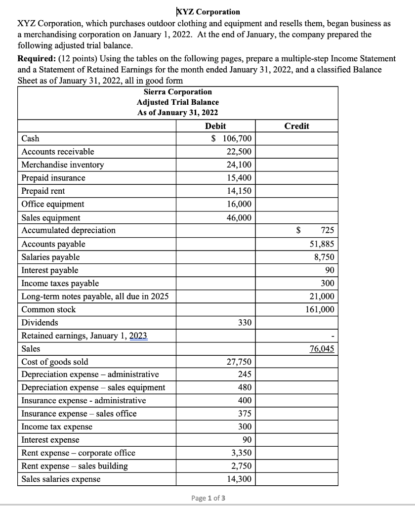 Solved XYZ Corporation XYZ Corporation, which purchases | Chegg.com