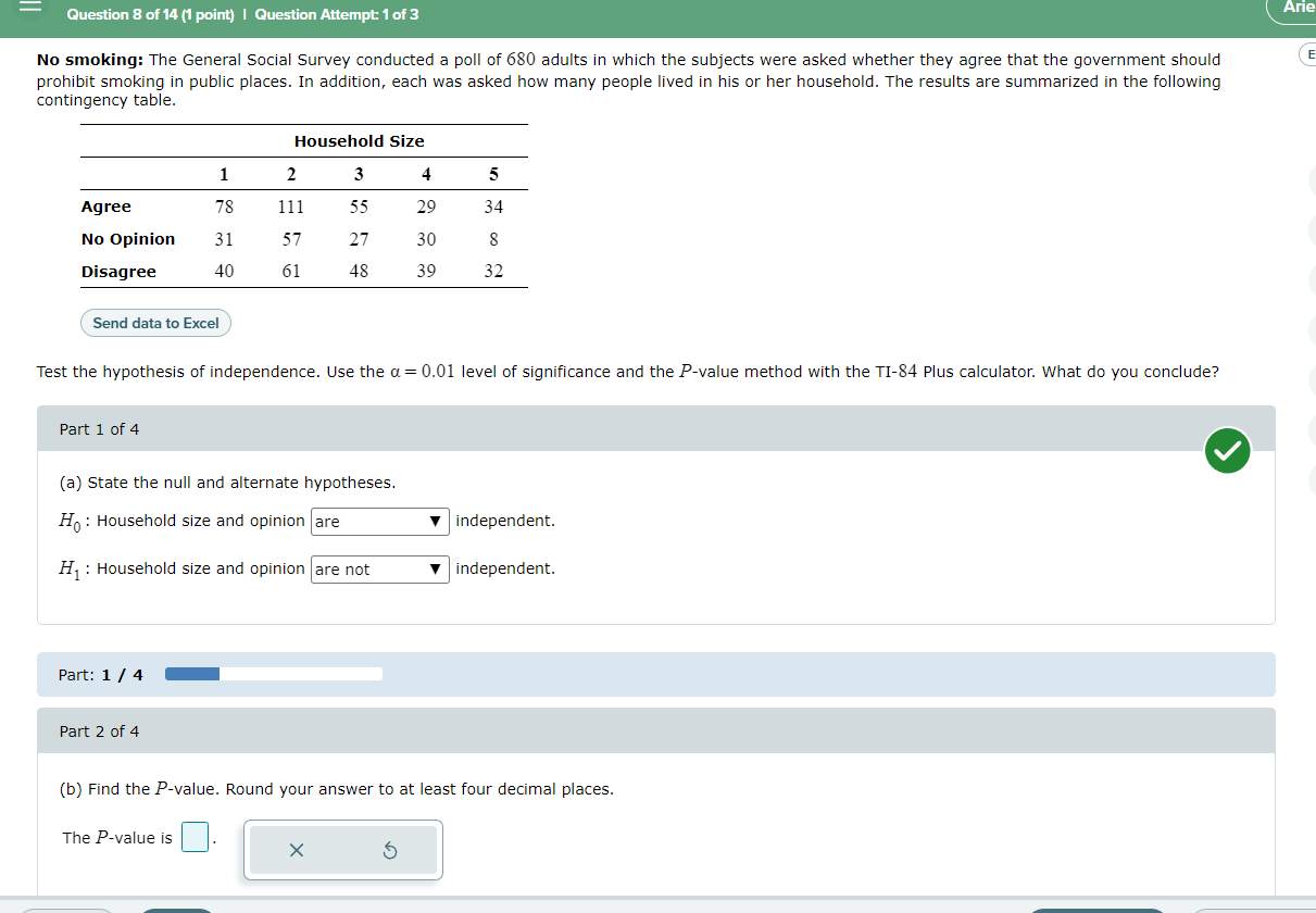 Solved (a) State the null and alternate hypotheses.(b) Find | Chegg.com