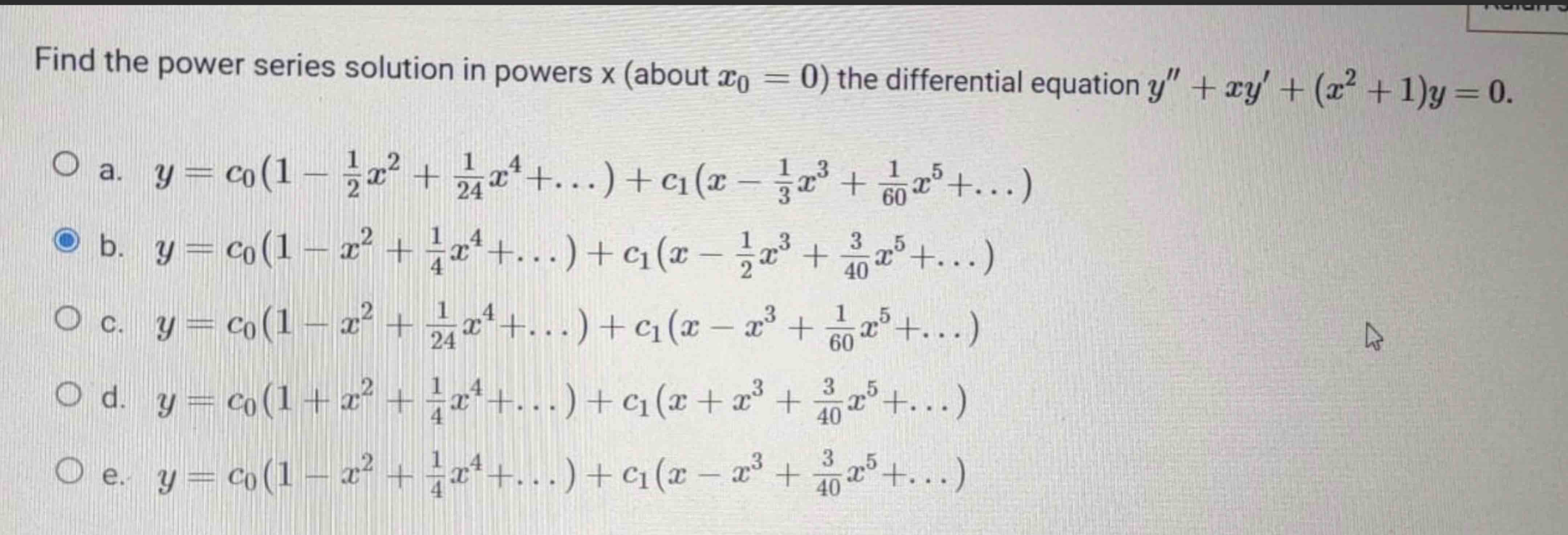 Solved Find the power series solution in ﻿powers about | Chegg.com