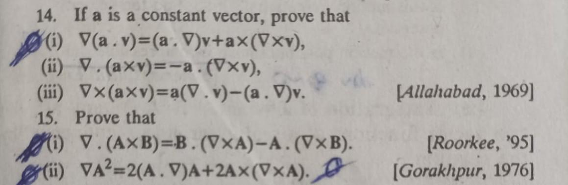 Solved 14. If a is a constant vector, prove that (i) | Chegg.com