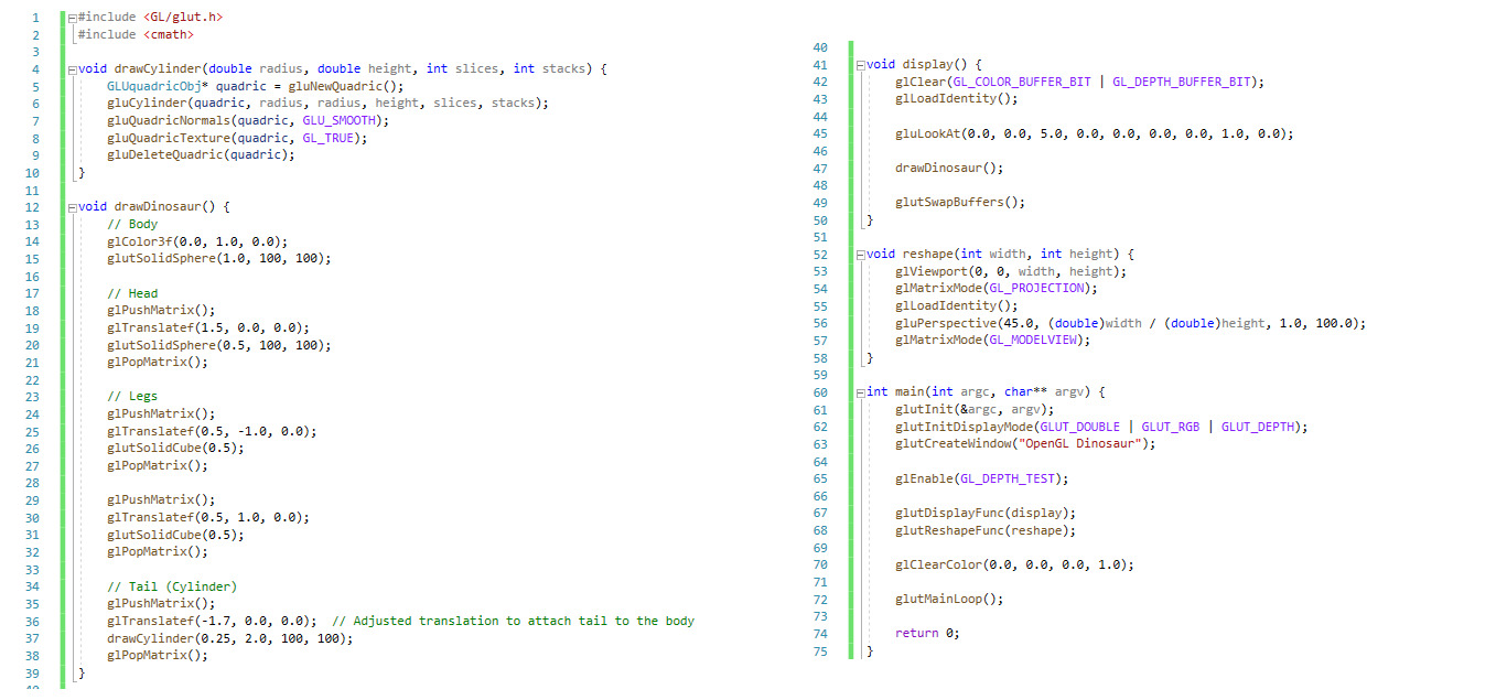 Solved this is the coding of what I've done to make a 3d | Chegg.com