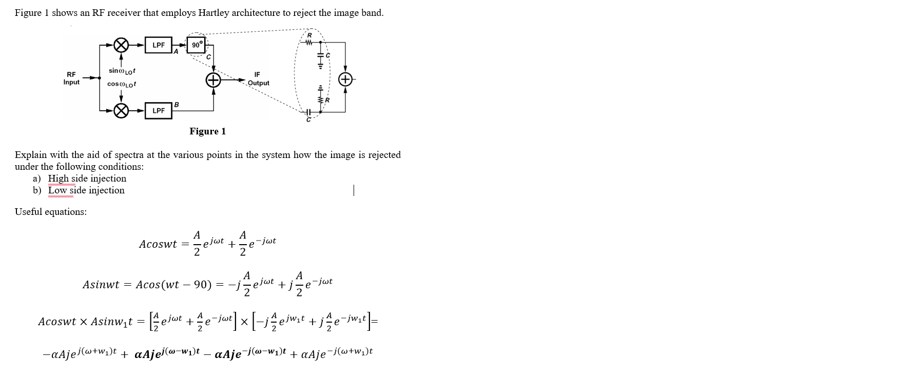 Solved Figure 1 shows an RF receiver that employs Hartley | Chegg.com
