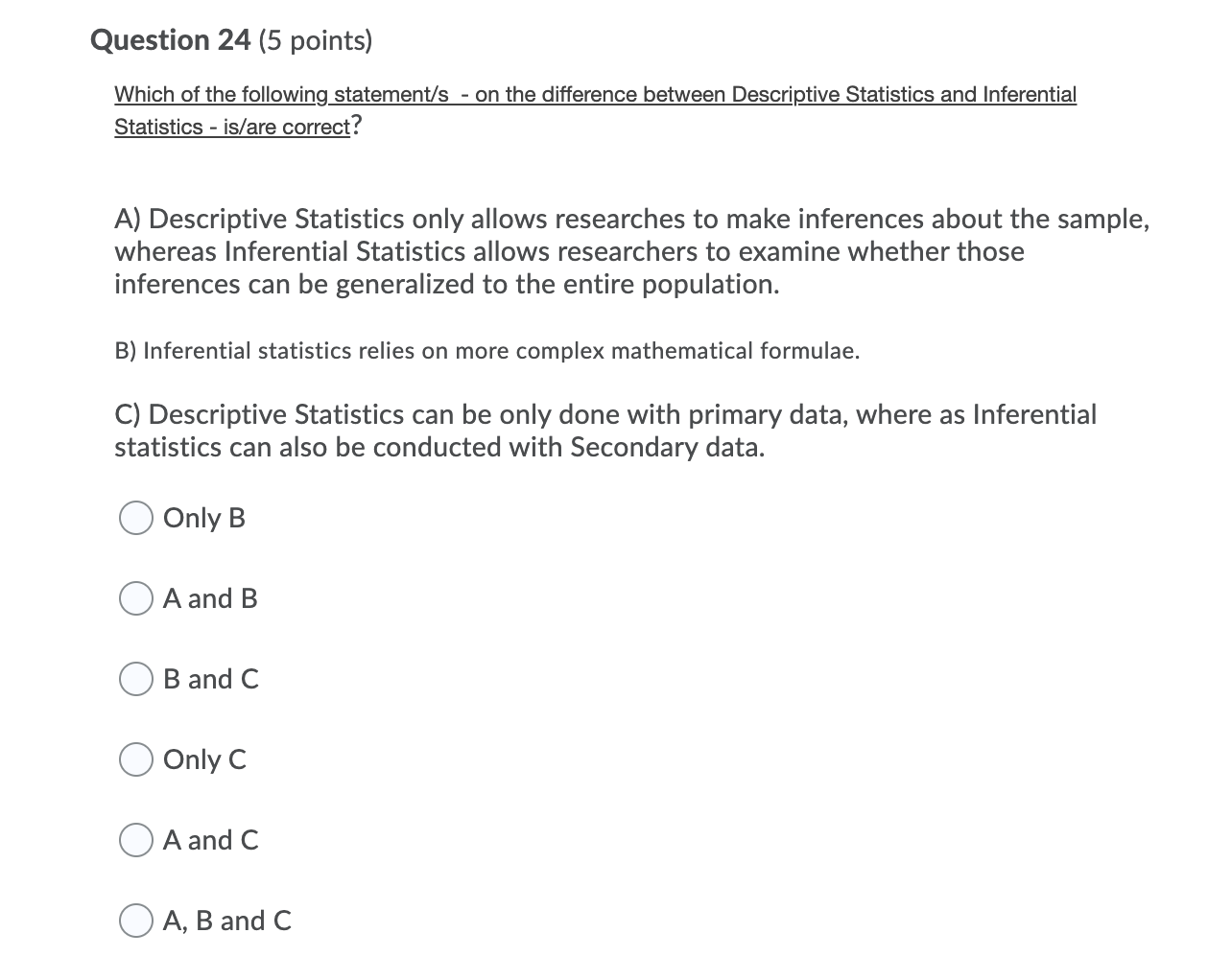 Solved Question 24 (5 points) Which of the following | Chegg.com