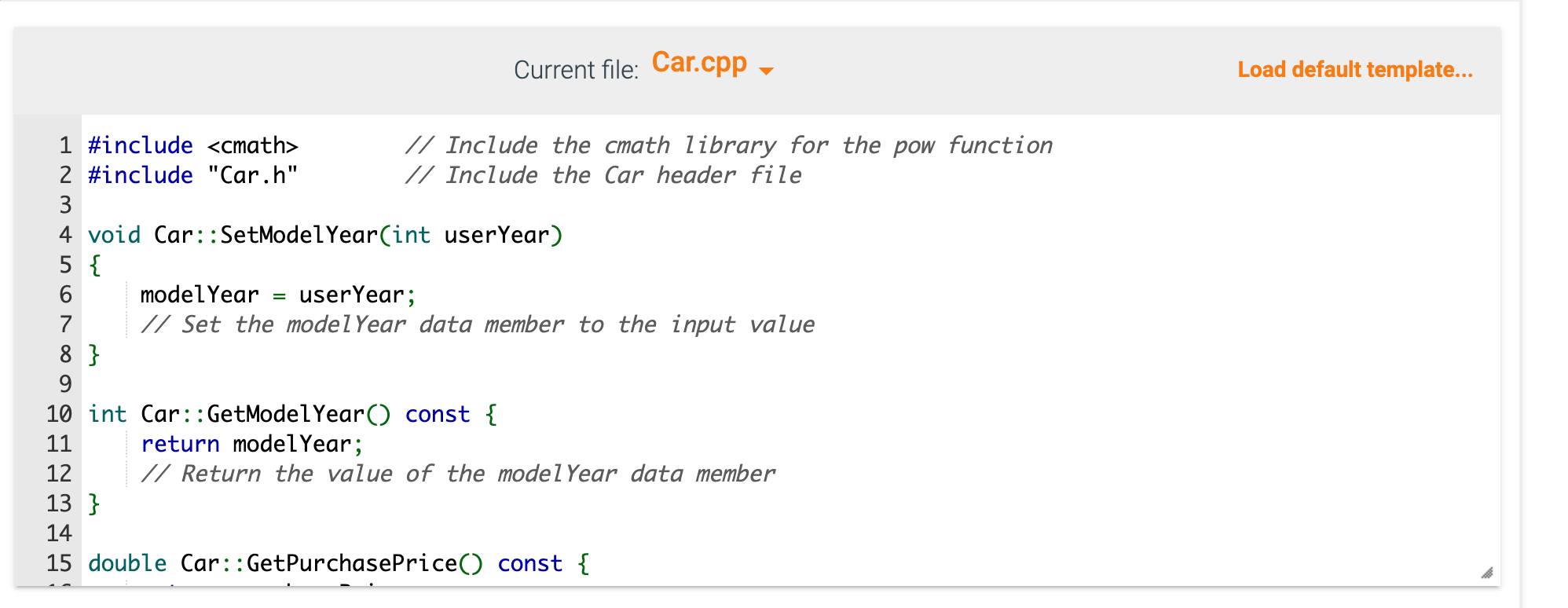 Solved In C++ Please.20.24 LAB: Car value (classes)Given | Chegg.com