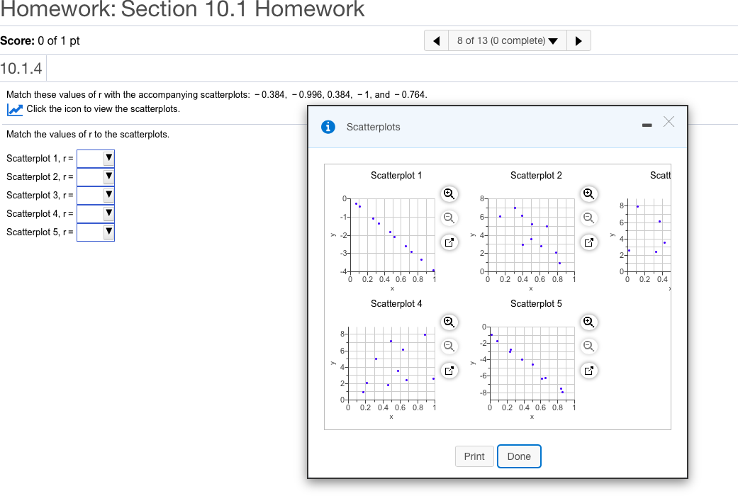 Solved Match these values of r with the accompanying | Chegg.com