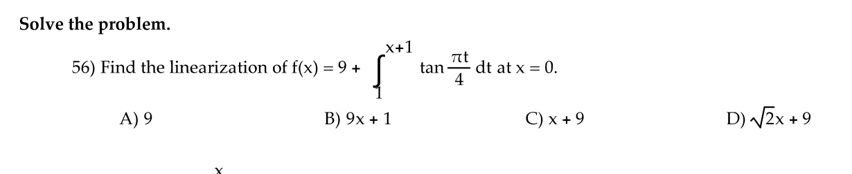 Solved Solve the problem. 56) Find the linearization of | Chegg.com