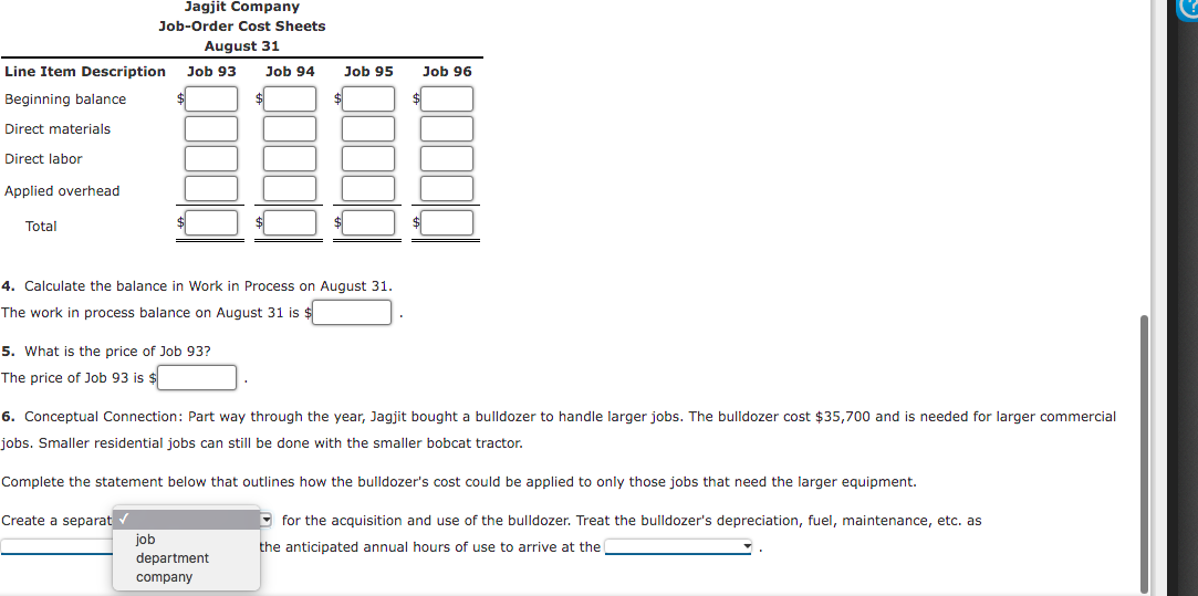 Solved 4. Calculate the balance in Work in Process on August | Chegg.com