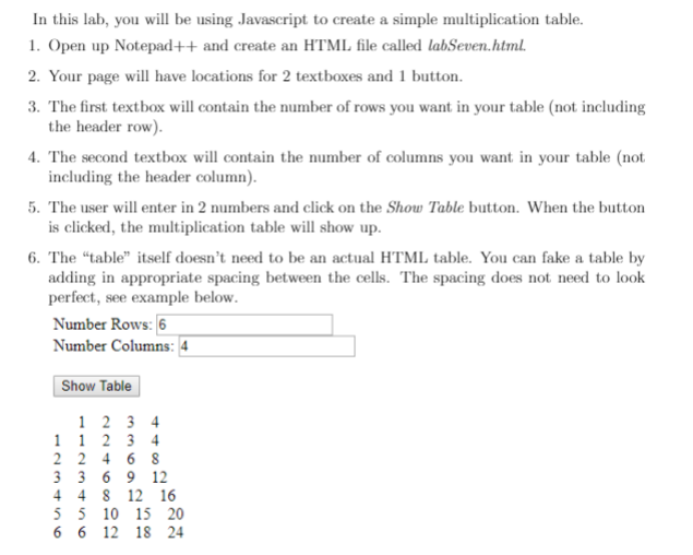 Solved In this lab, you be using Javascript to create a | Chegg.com