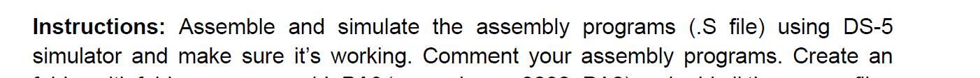 Instructions: Assemble and simulate the assembly | Chegg.com