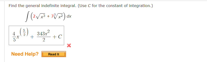 Solved Find the general indefinite integral. (Use C for the | Chegg.com
